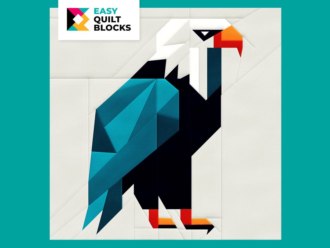 Eagle Quilt Block Pattern: Beginner FPP, Modern Geometric Design (PDF ...