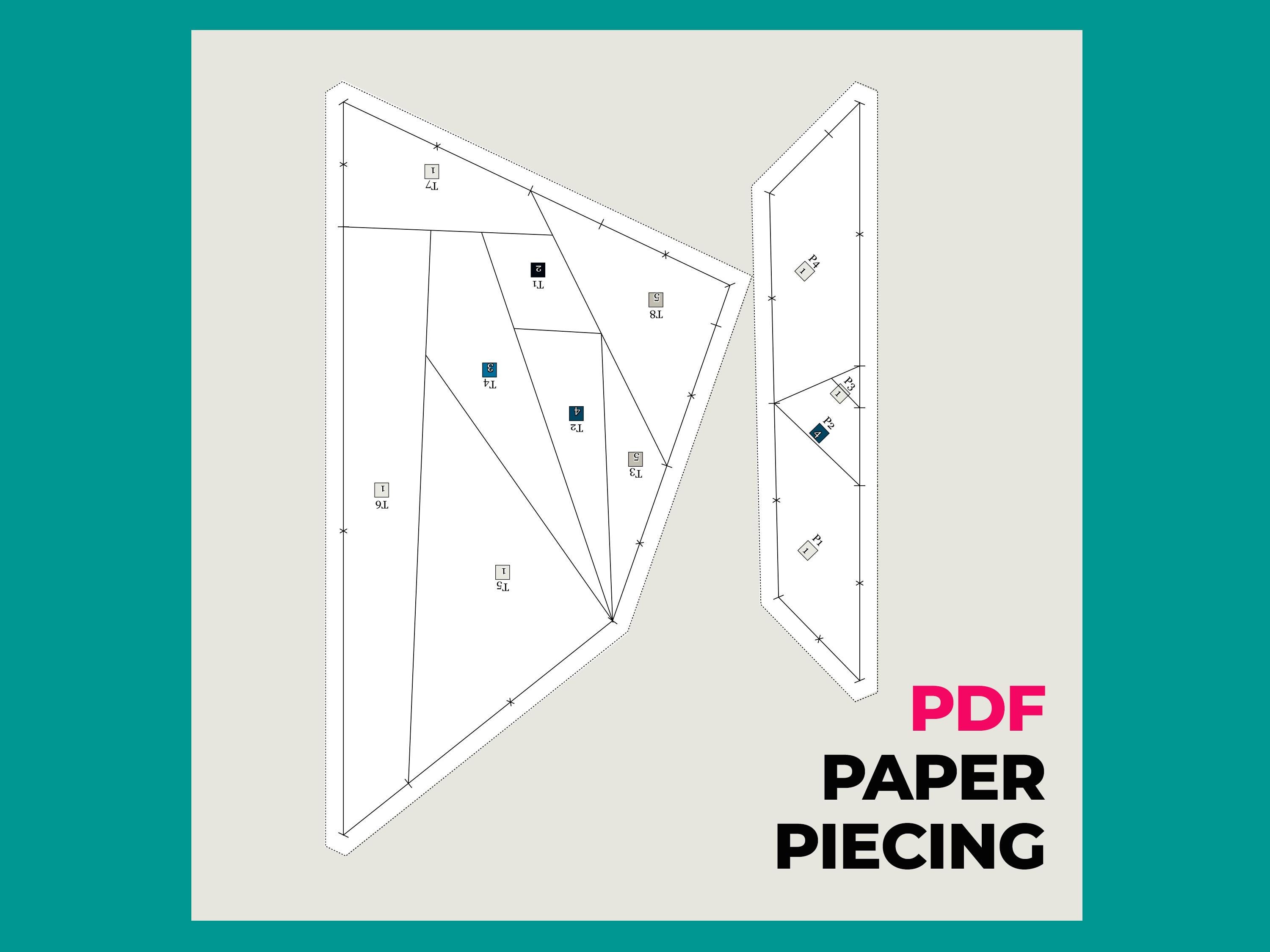 Wolf Quilt Block Pattern: Modern Paper Piecing (20x20") (PDF Pattern ...