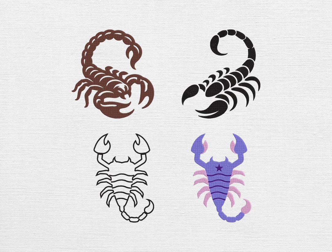 Scorpion Embroidery Design Set: Machine Embroidery Pattern (instant ...