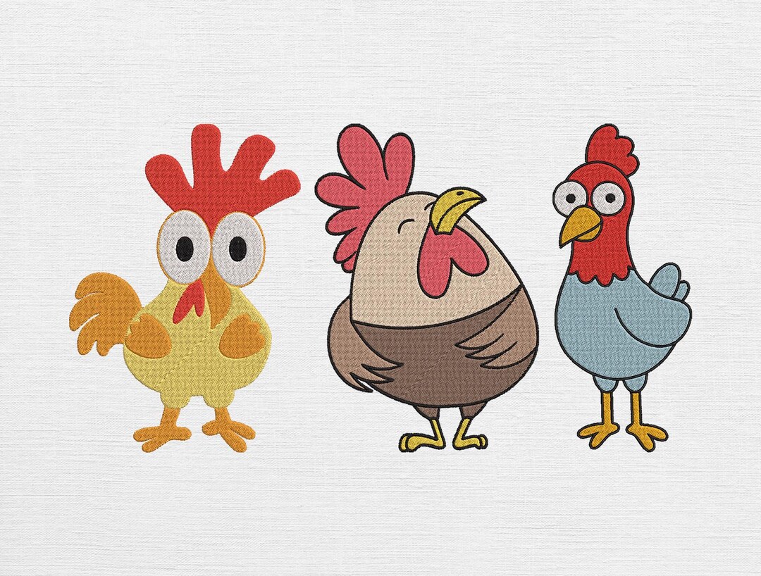 Funny Chicken Machine Embroidery Design: Crazy Chicken Pattern (11 ...