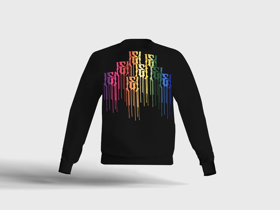 Unisex Black Sweatshirt – Drip Gradient Design – Streetwear Aesthetic ...
