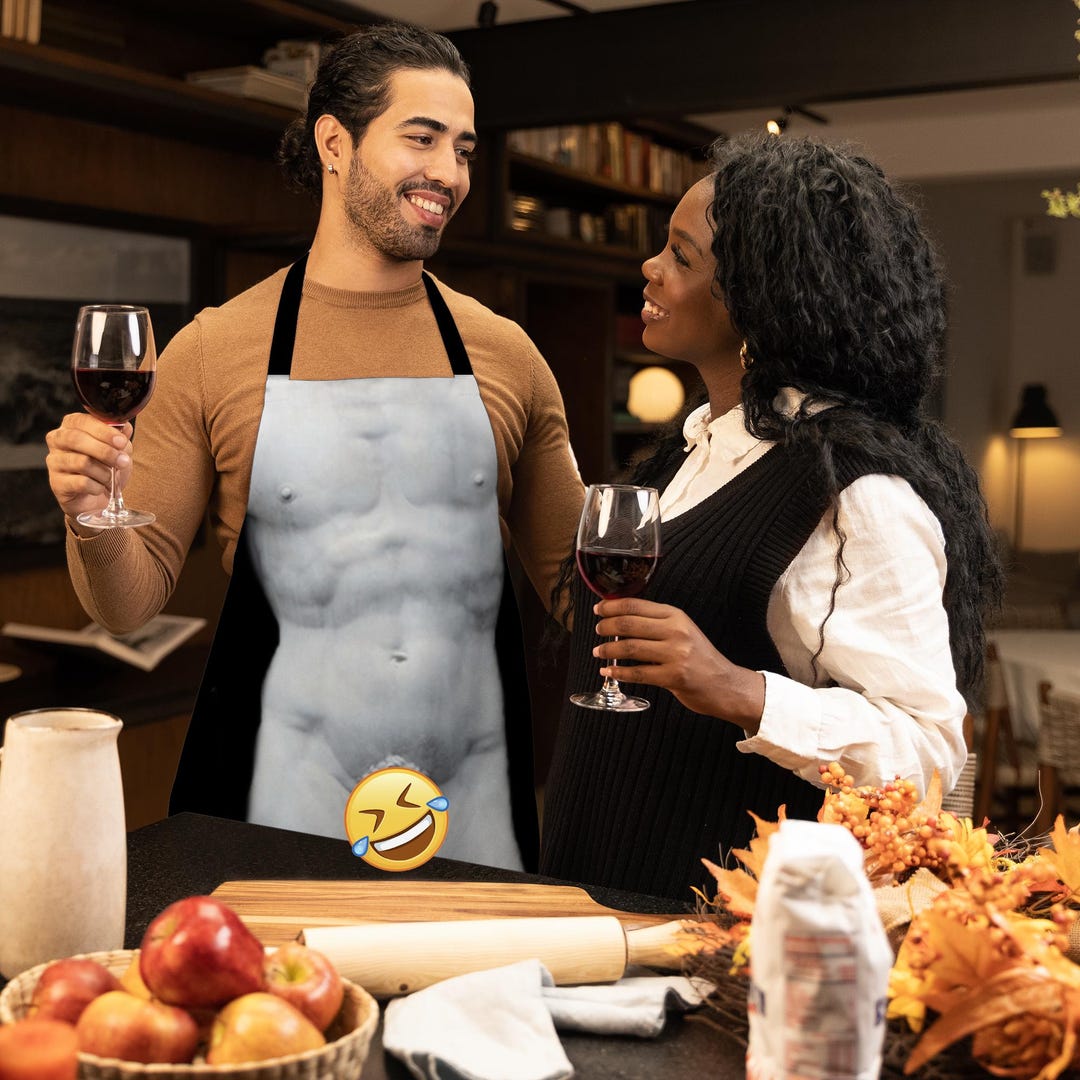 Artistic David Statue Apron, Humor Gift for Cooking Lovers, Party and ...
