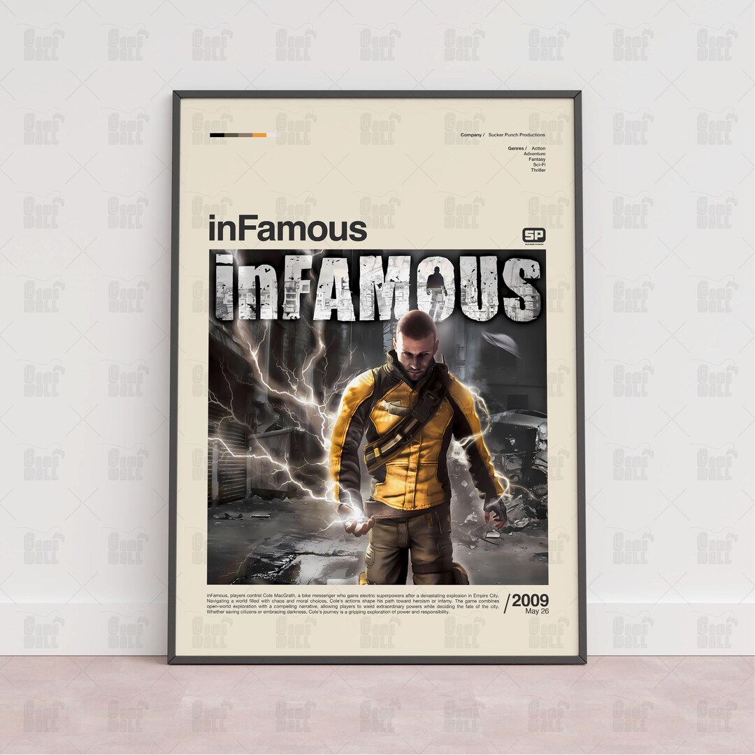 Infamous Poster, Gaming Room Poster, Gaming Wall Poster, Gaming Print ...