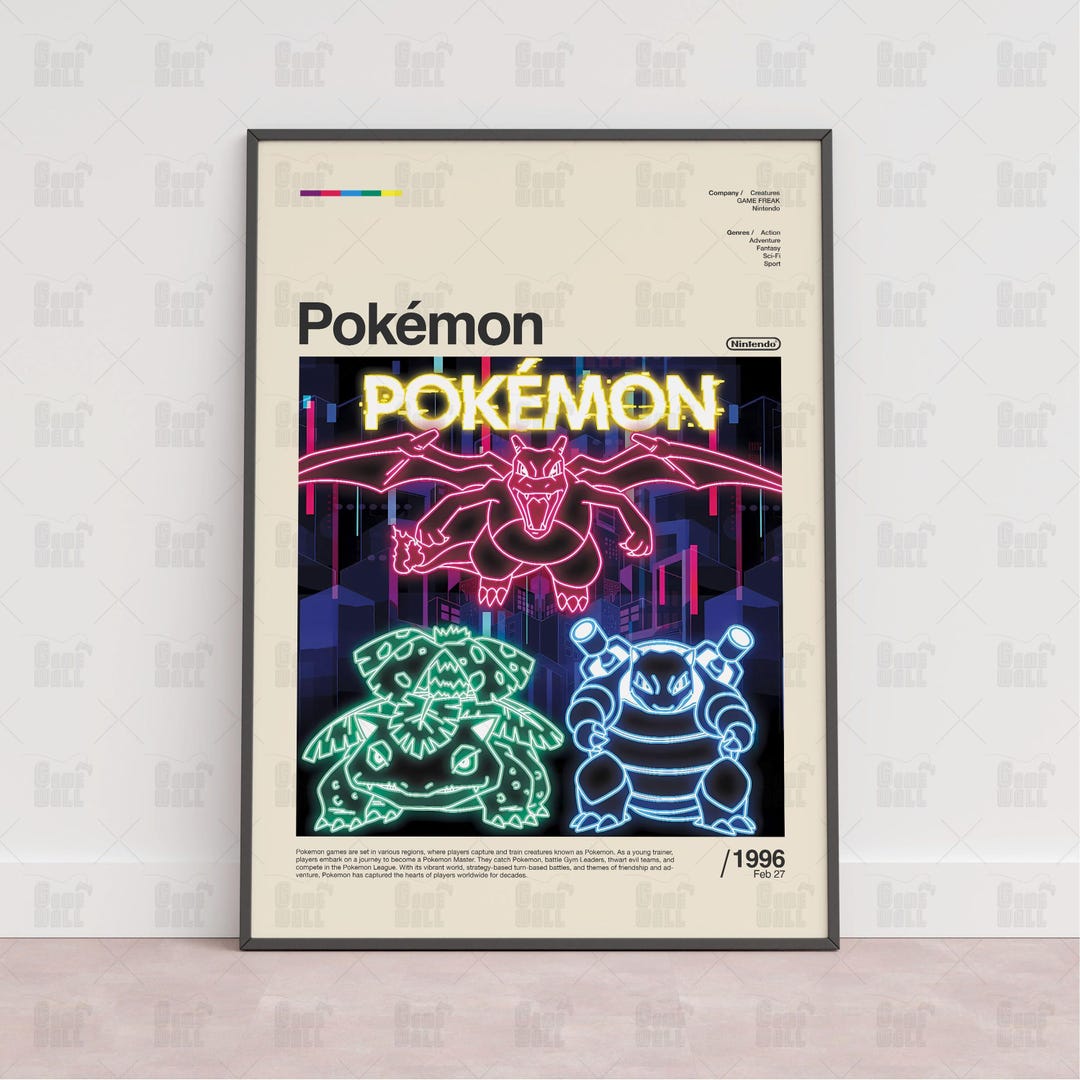 Pokemon Poster, Gaming Room Poster, Gaming Wall Poster, Gaming Print ...