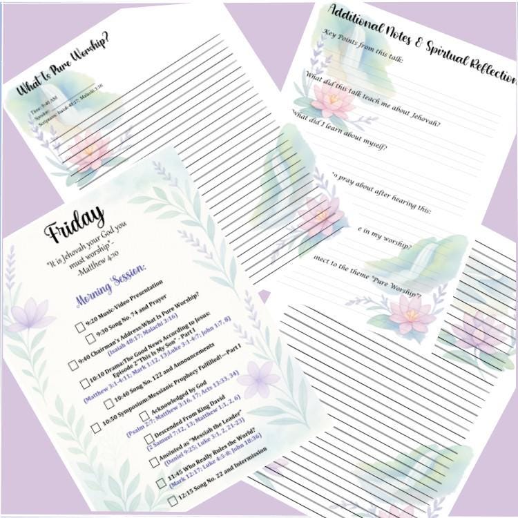 JW Pure Worship Convention Workbook | Notebook - Adult PDF Download ...