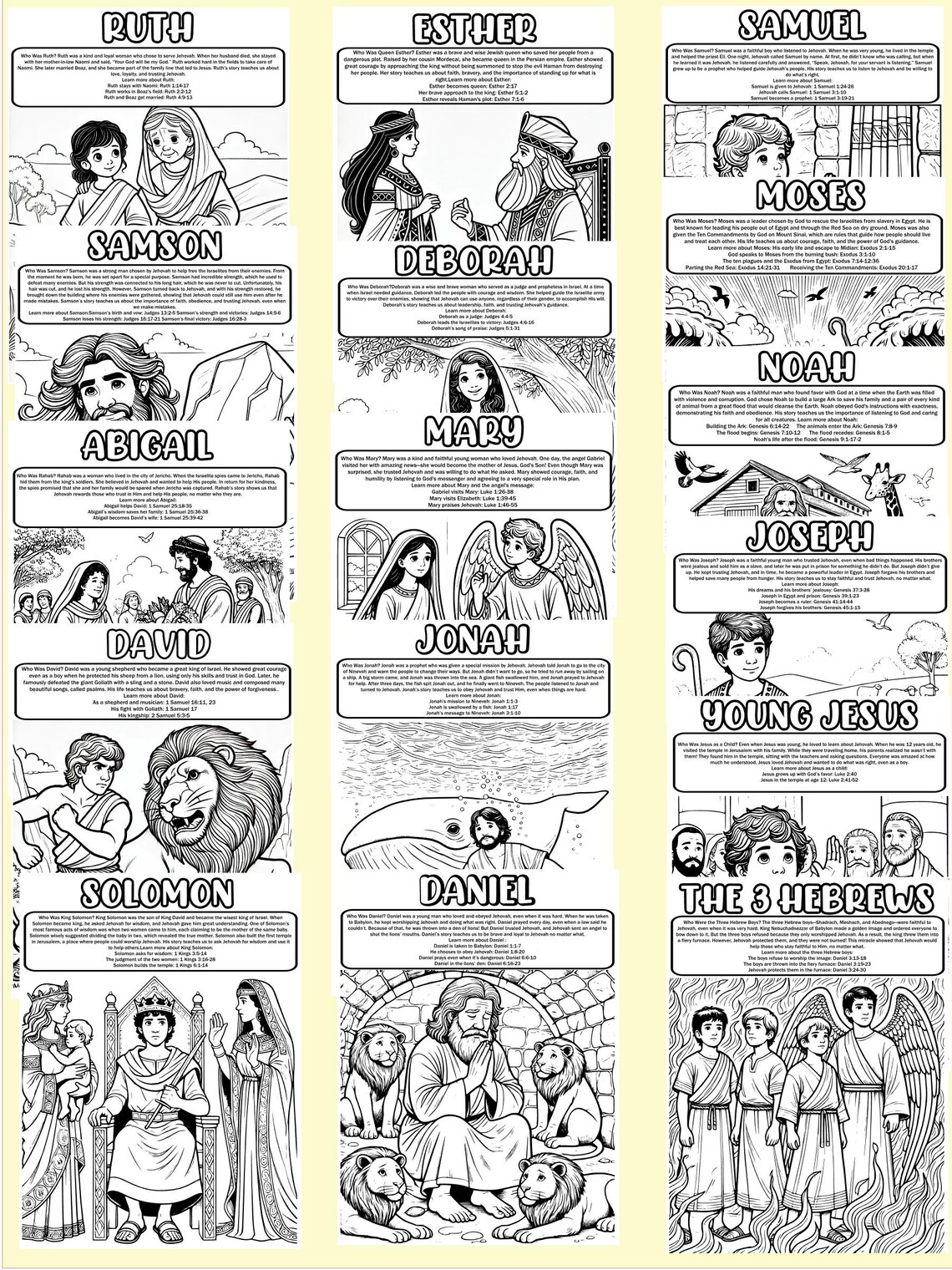 JW KIDS Meeting Bible Characters Family Worship Activity Coloring Book ...