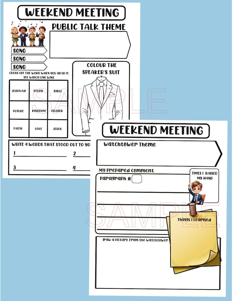 JW Kids BUNDLE for Watchtower and CLM Meeting Workbook and Coloring for ...