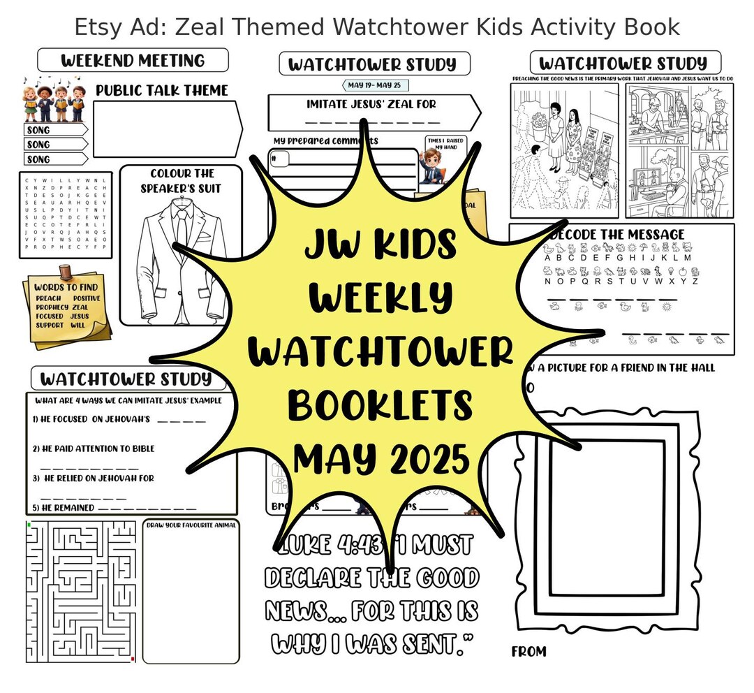 JW Kids Meeting Weekly WATCHTOWER MAY 2025 | Jw Kids Meeting Activities ...
