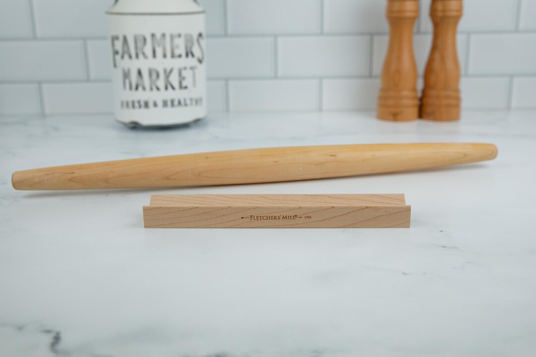 French Rolling Pin & Cradle: Rock Maple, 20" Tapered Design ~ Made in ...