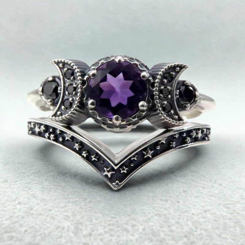 Triple Moon Ring - Etsy