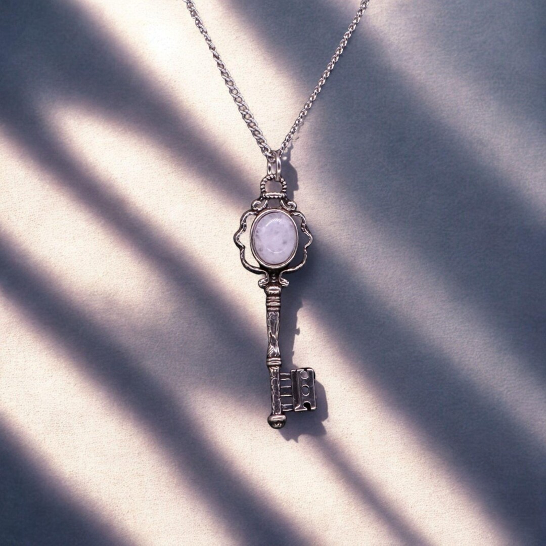 Moonstone Key Pendant Necklace, Witchy Jewelry for Intuition ...