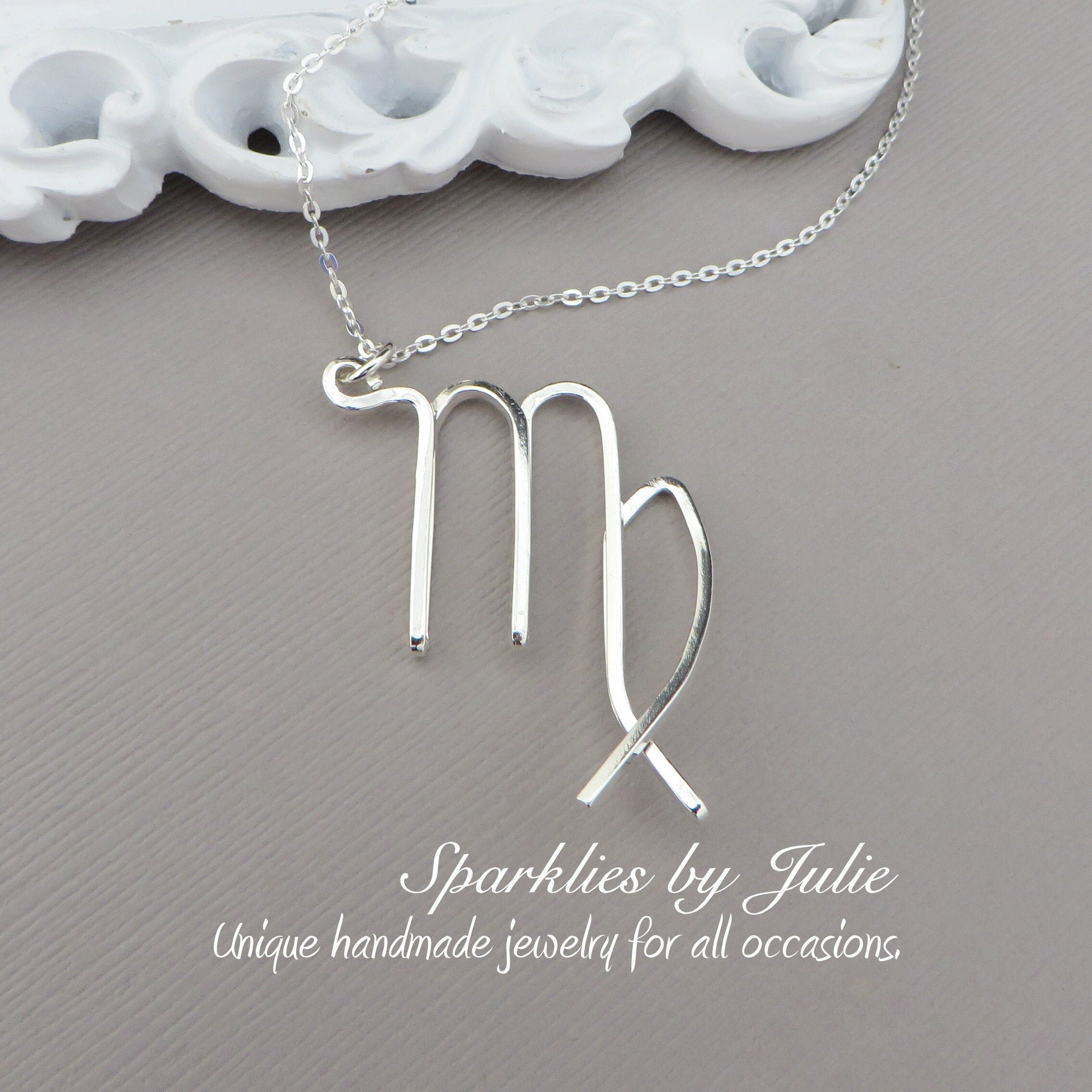 Virgo Necklace Zodiac Necklace Hand Formed Sterling Silver - Etsy