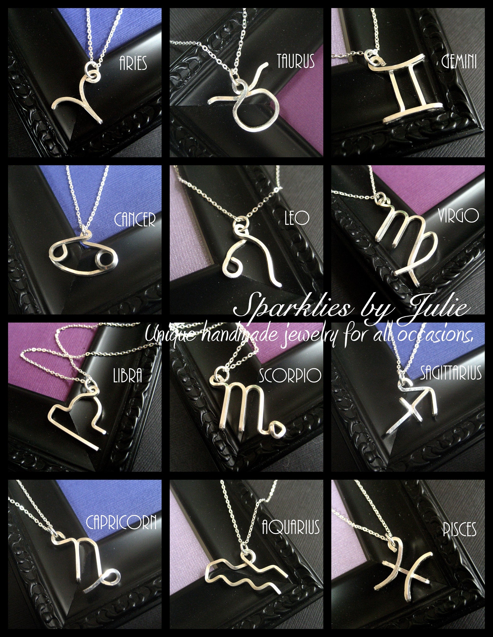 Virgo Necklace Zodiac Necklace Hand Formed Sterling Silver - Etsy