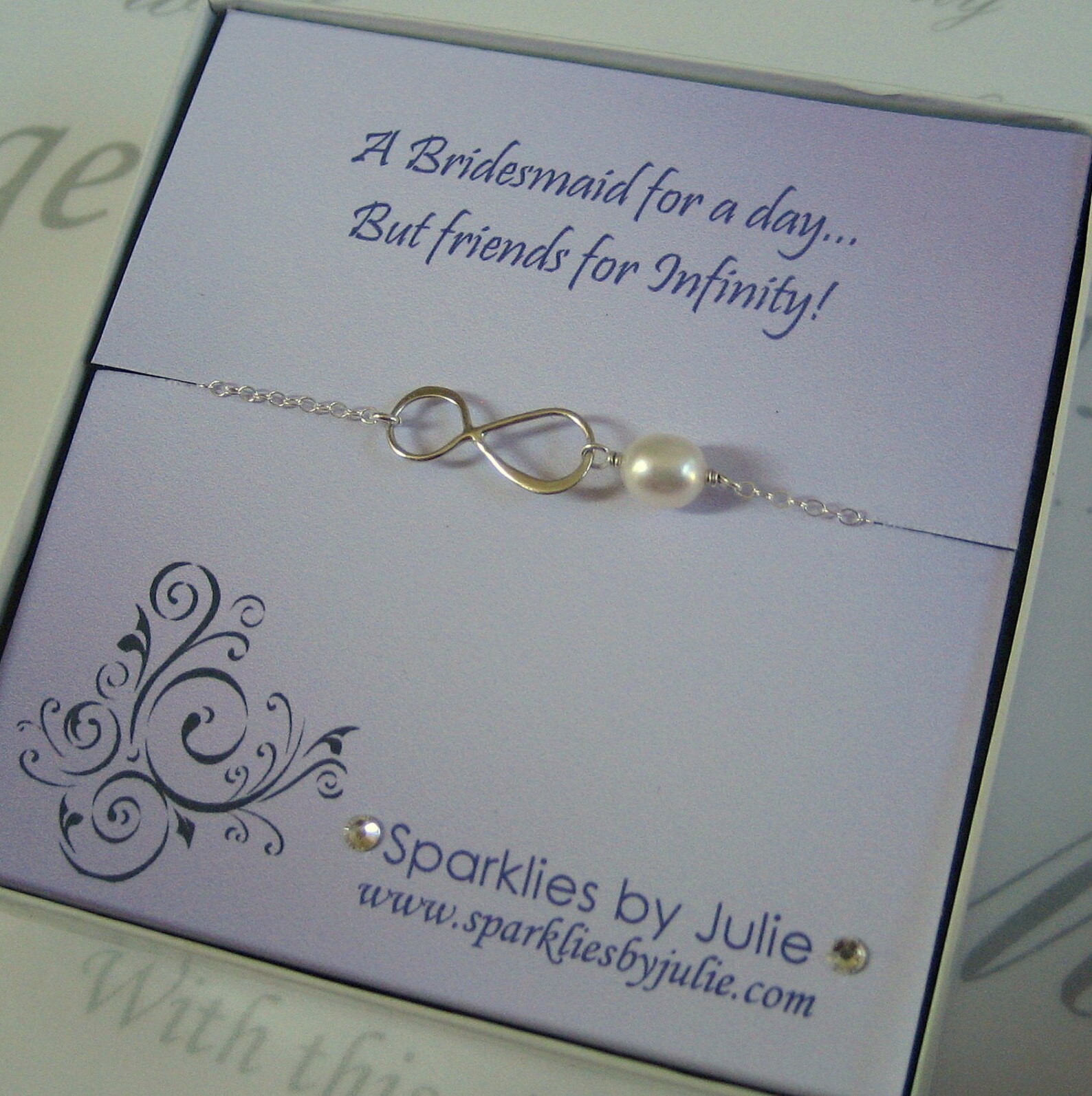 Friends for Infinity, Fancy Bridesmaids Invitation With Silver Infinity ...