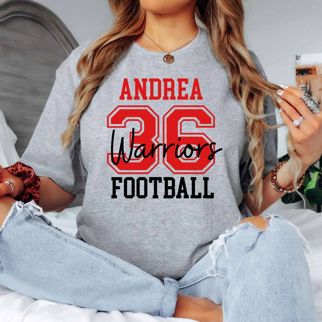 Personalized Varsity Number Football Shirt, Large Front Number, Name ...