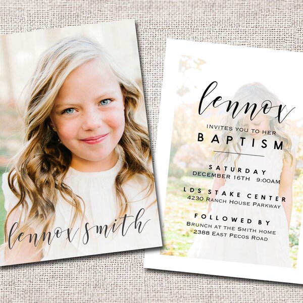 Baptism Photo Invitation - Etsy