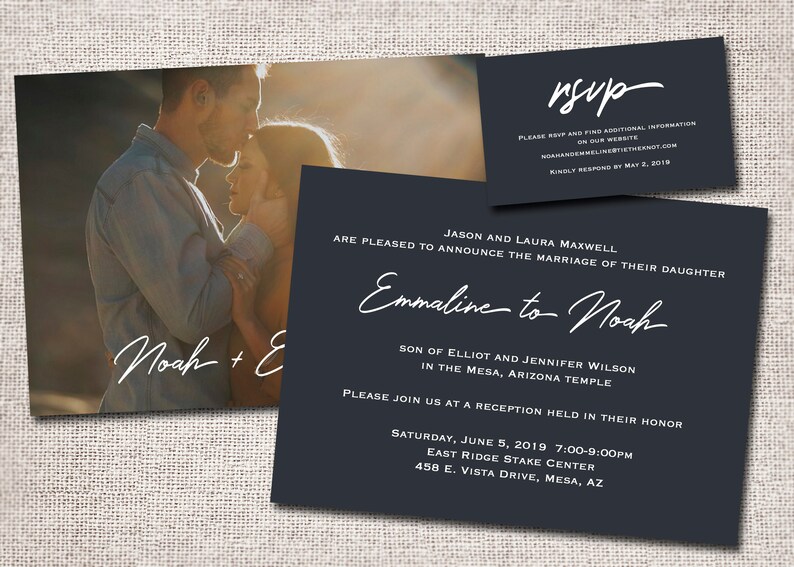 LDS Wedding Invitation Photo wedding invitation wedding | Etsy