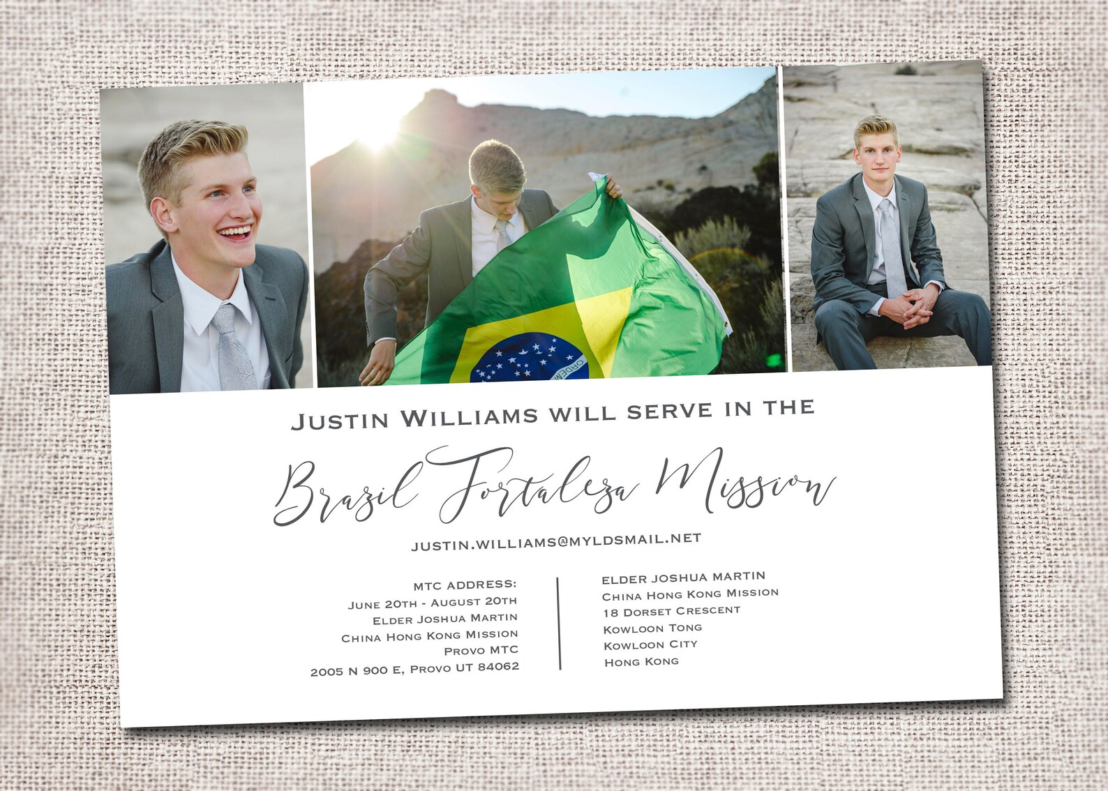 LDS Missionary Address Card Missionary Correspondence Card - Etsy
