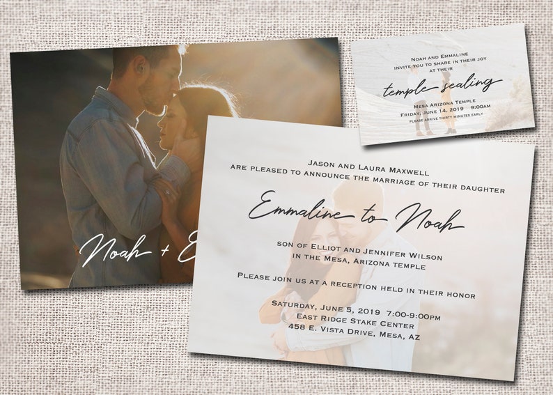 LDS Wedding Invitation Photo wedding invitation wedding | Etsy