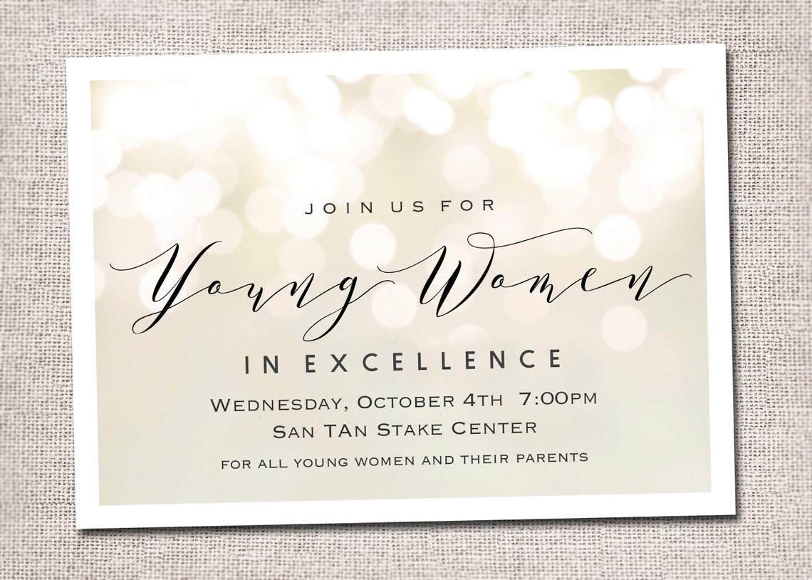 Young Women in Excellence Invitation New Beginnings - Etsy