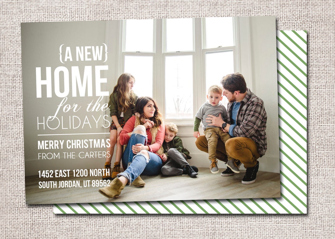 Photo Christmas Card New Address Card: PRINTABLE New Home - Etsy