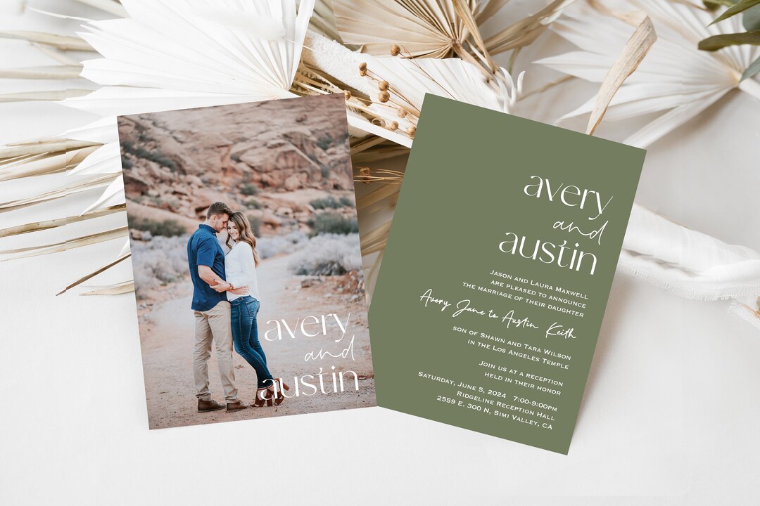 LDS Wedding Invitation, Photo Wedding Invitation, Wedding Invites ...