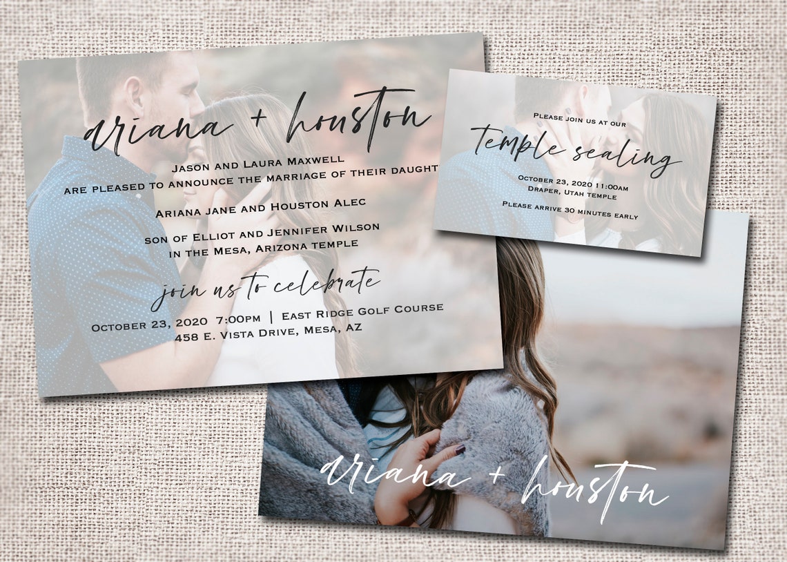 LDS Wedding Invitation Photo Wedding Invitation Wedding - Etsy