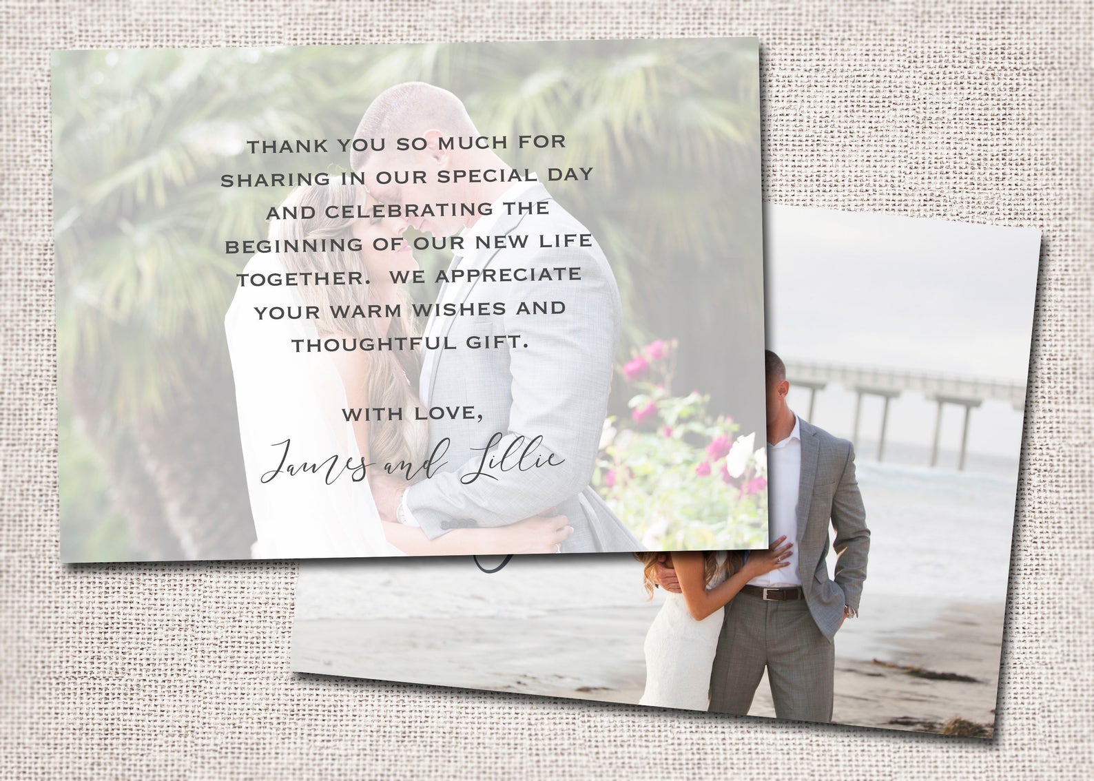 Wedding Thank You Card Photo Thank You Card Thank You Card | Etsy