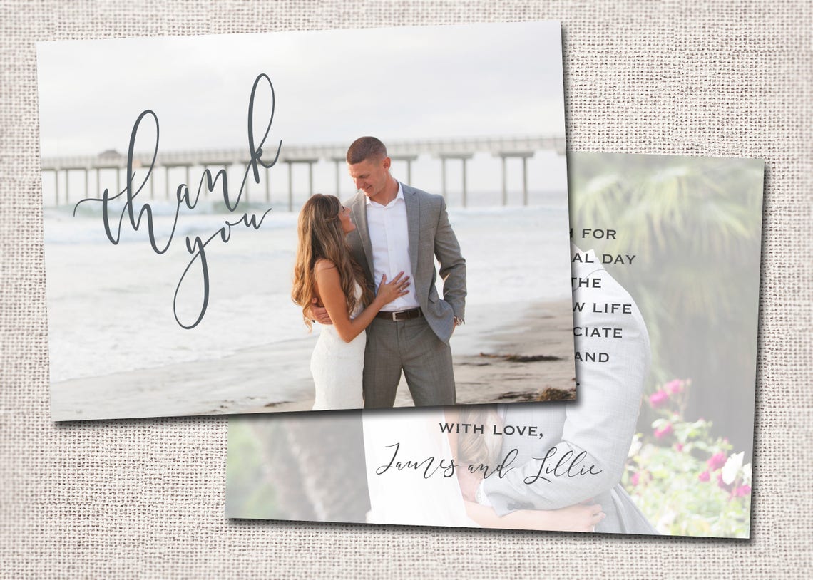 Wedding Thank You Card Photo Thank You Card Thank You Card | Etsy