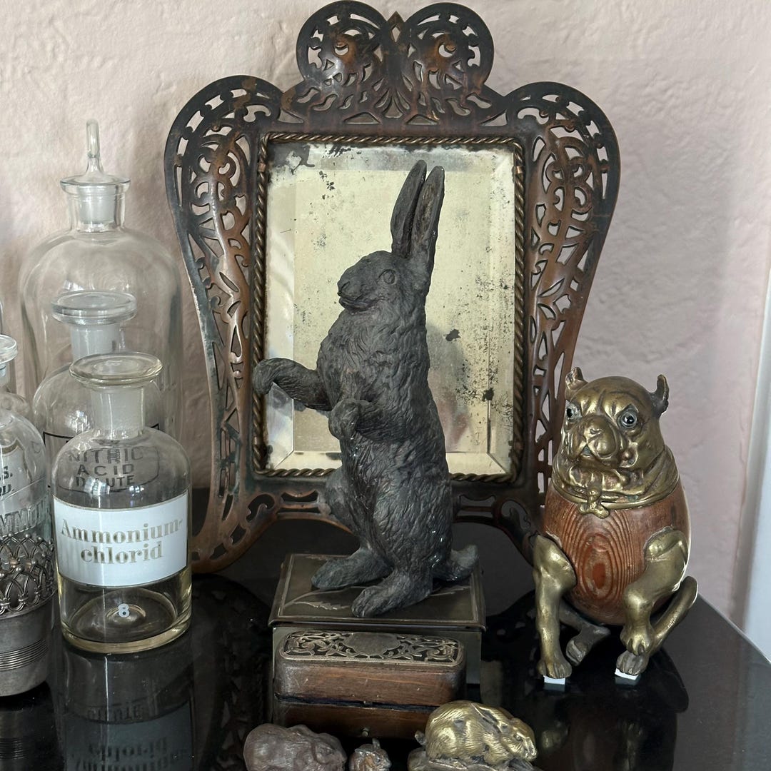 Bronze Rabbit Sculpture - 8-5/8" Heavy Metal Sculpture - Cast Bronze - Etsy