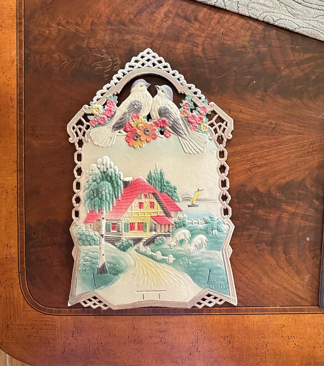 Embossed Paper Die Cut Calendar Base - Stamped Germany - Lake House ...