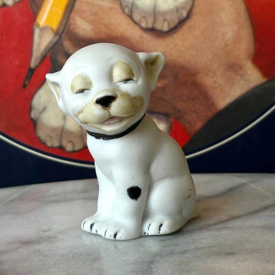 Vintage 2-1/4 Bonzo the Dog Sitting & Laughing Figurine George E Studdy ...