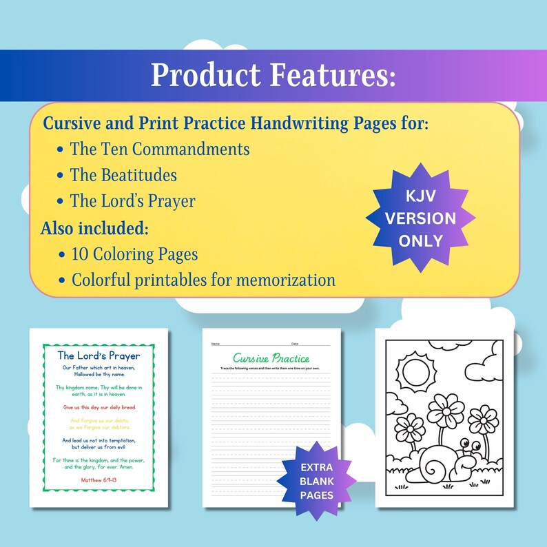 Kids Scripture Printable Bundle - Preschool + Kindergarten + 1st 2nd ...