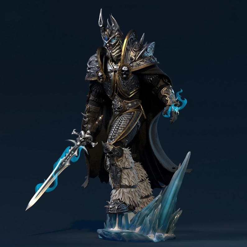 Arthas Menethil 9.8'' Statue | Handmade World of Warcraft Lich King ...