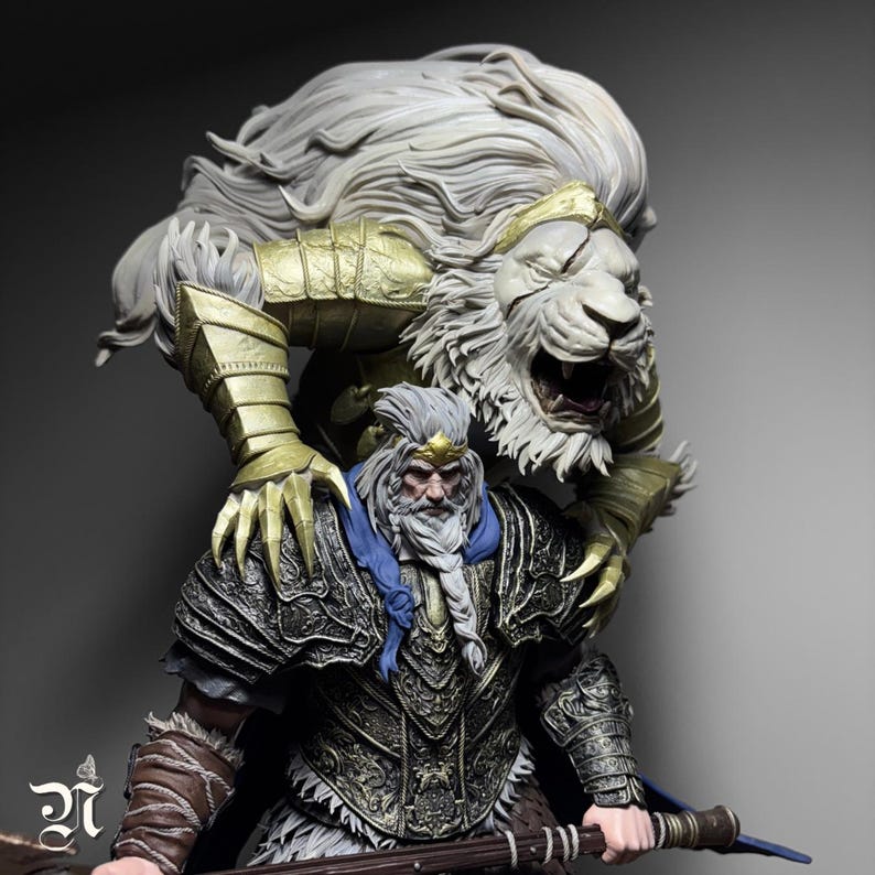Godfrey Statue | Video Game Boss Figurine | Souls Like Game Collectible ...