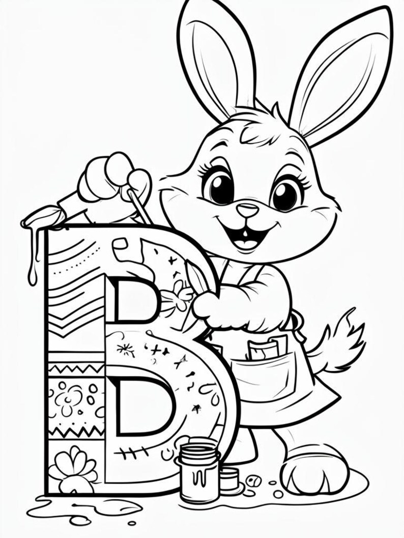 Easter Abc's Coloring Pages - Etsy
