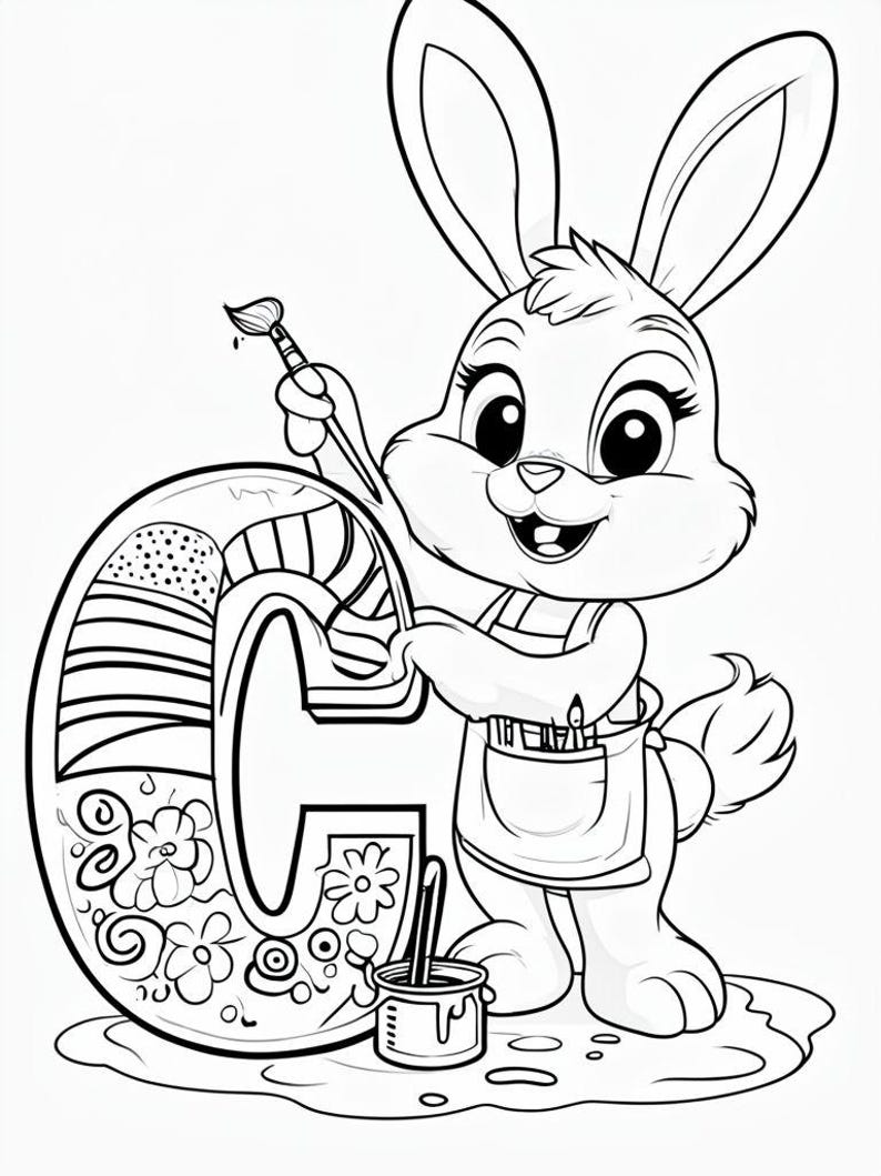 Easter Abc's Coloring Pages - Etsy