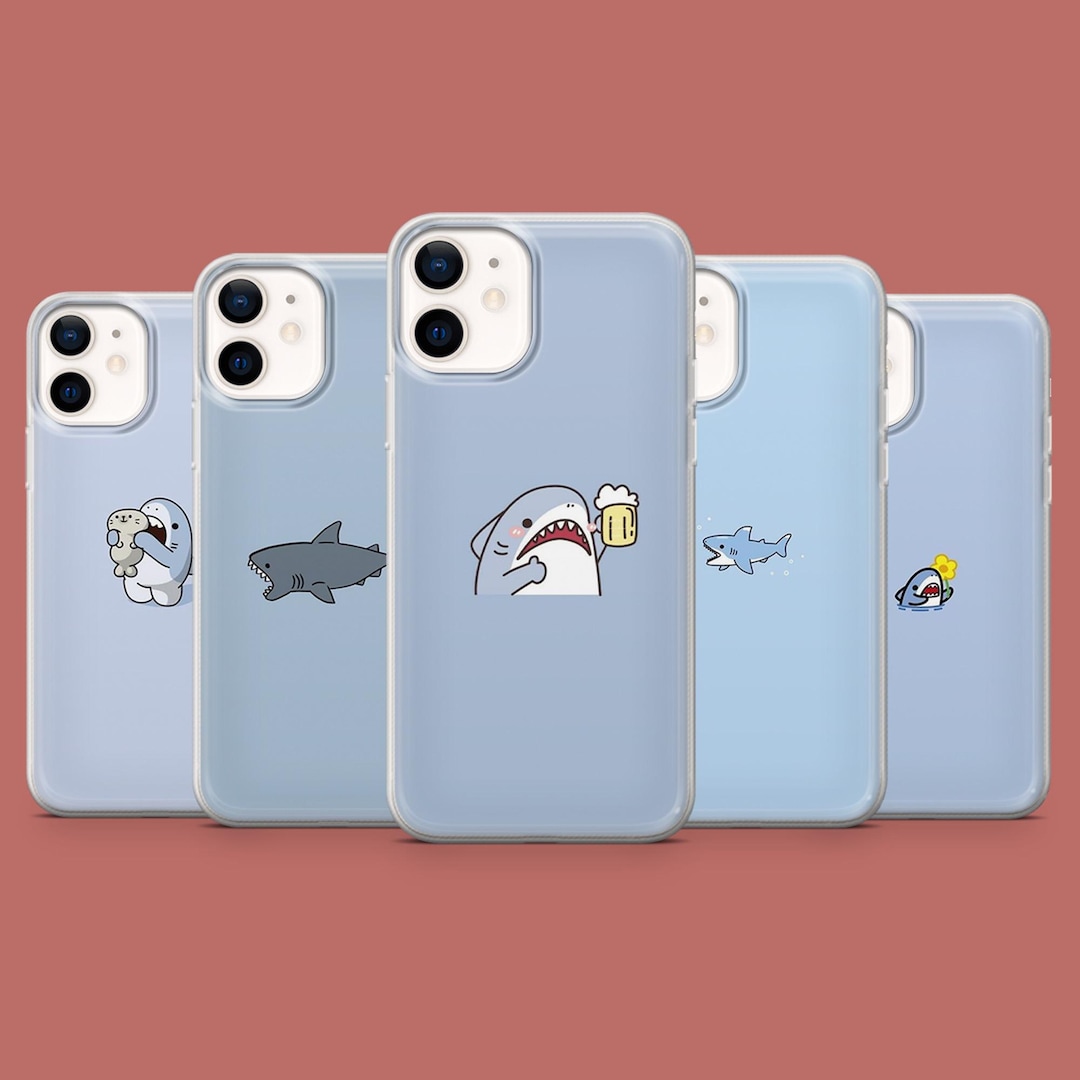 Cute Shark Phone Case Funny Drawing Cover for iPhone 17 Air 16 15 14 13 ...
