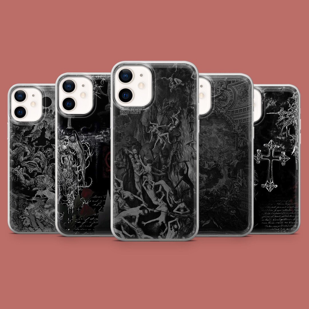 Dark Goth Phone Case Grunge Gothic Cover for iPhone 17 Air 16 15 14 13 ...