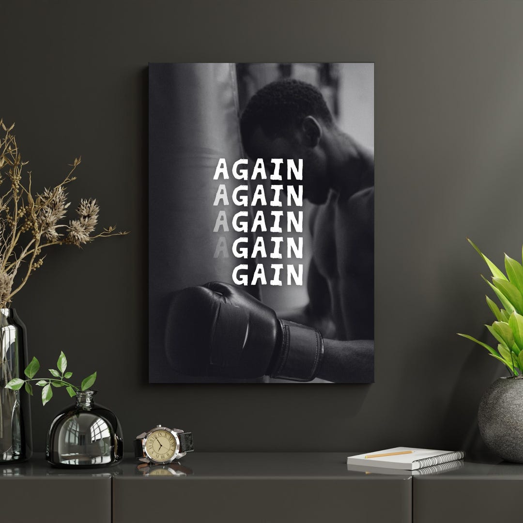 Again & Again – Relentless Fighter Mindset Wall Art Gift for Him ...