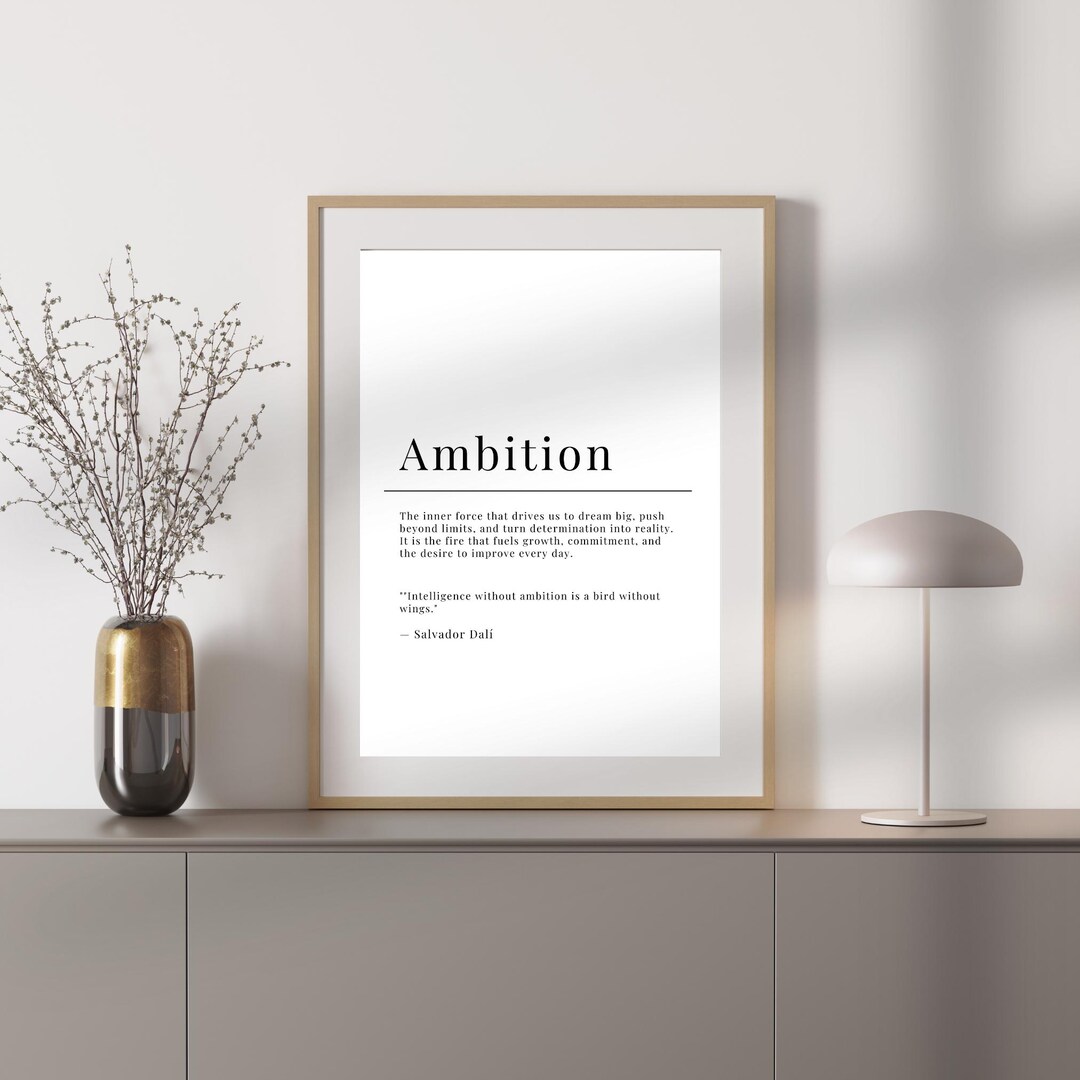 Ambition Quote Wall Art | Salvador Dalí Inspirational Print, Minimalist ...