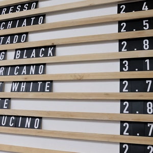 Interchangeable Letters on Wooden Rails. Menu Board for Cafes and ...