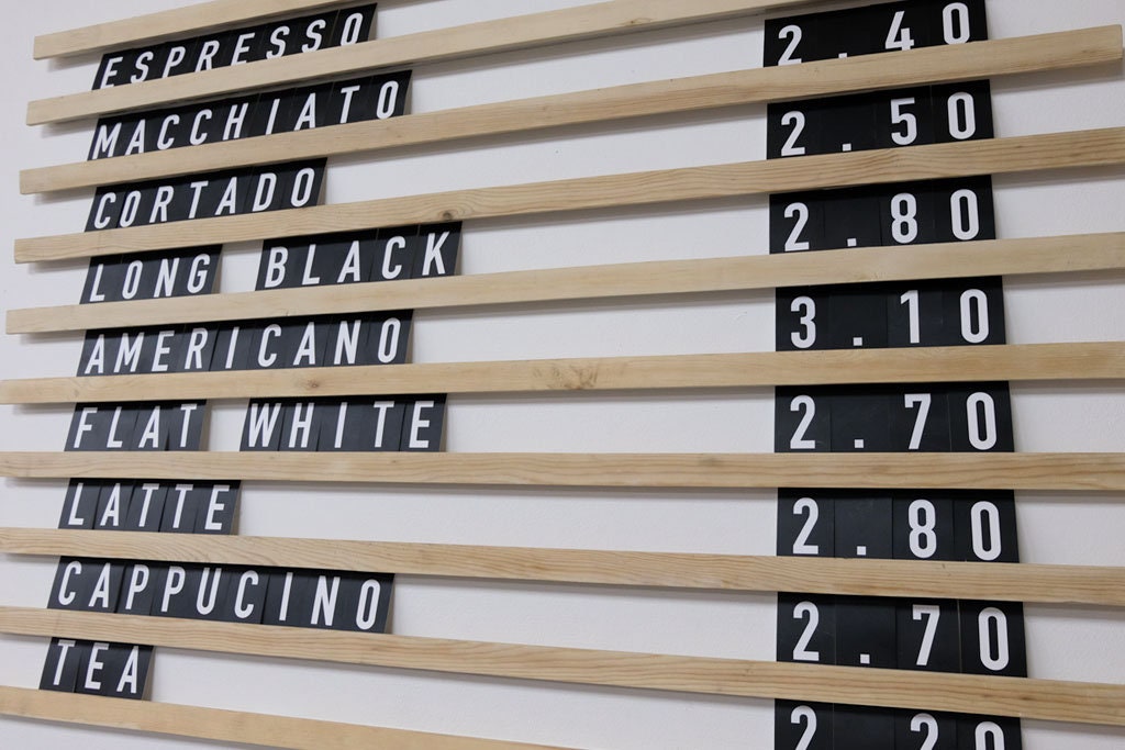 Interchangeable Letters on Wooden Rails. Menu Board for Cafes and ...