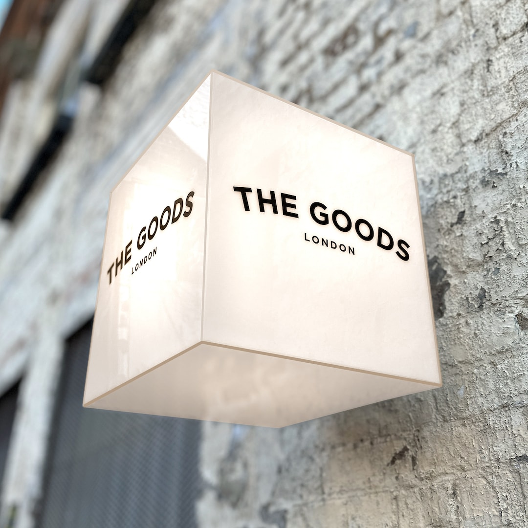 The Finchley - Cube Light Box Projecting Sign - Etsy