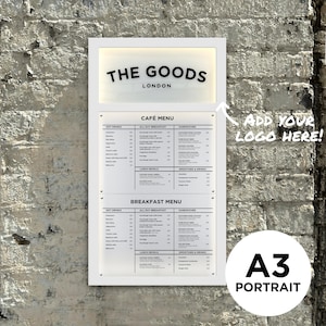 Branded Illuminated Menu Display Case (A4, A3 Portrait/lanscape ...