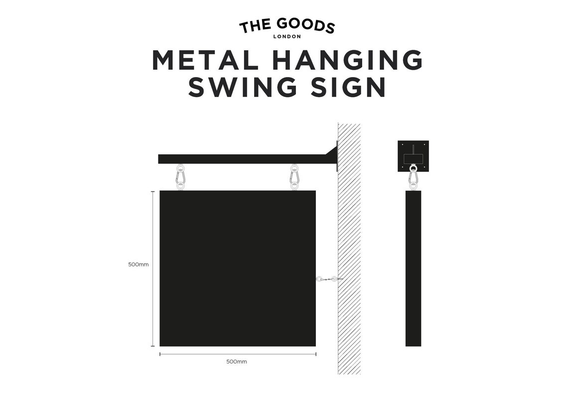The Bank - Outdoor Metal Box Hanging Swing Sign - Etsy