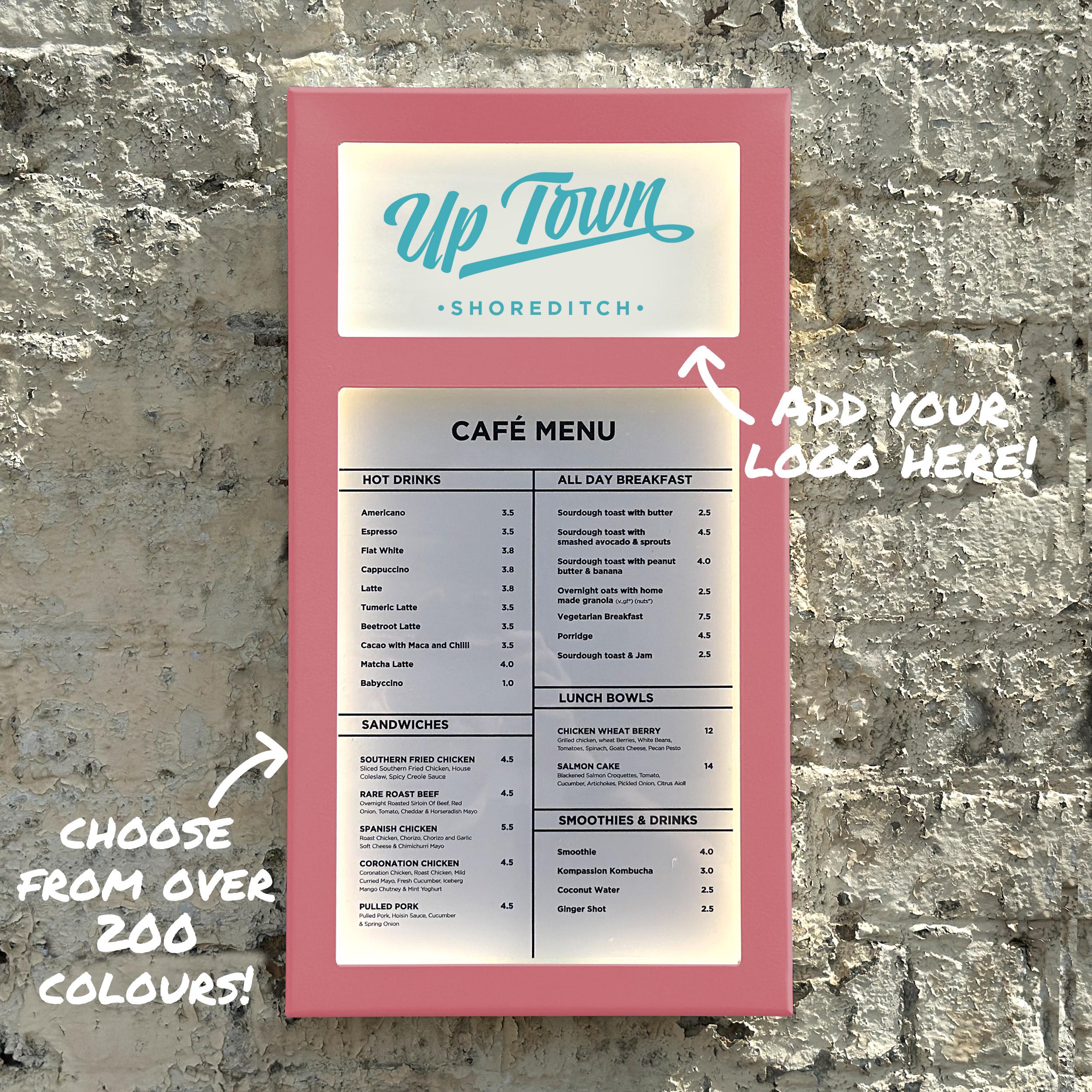 Choose Any Colour and Add Your Logo Branded Illuminated Menu Box ...