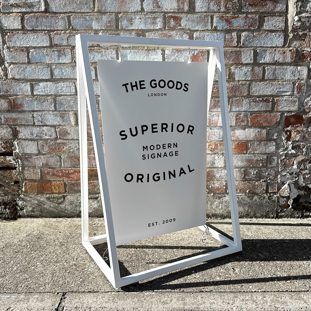 White Metal 'A' Frame Sign With Swing Panel. for Shops, Restaurants and ...