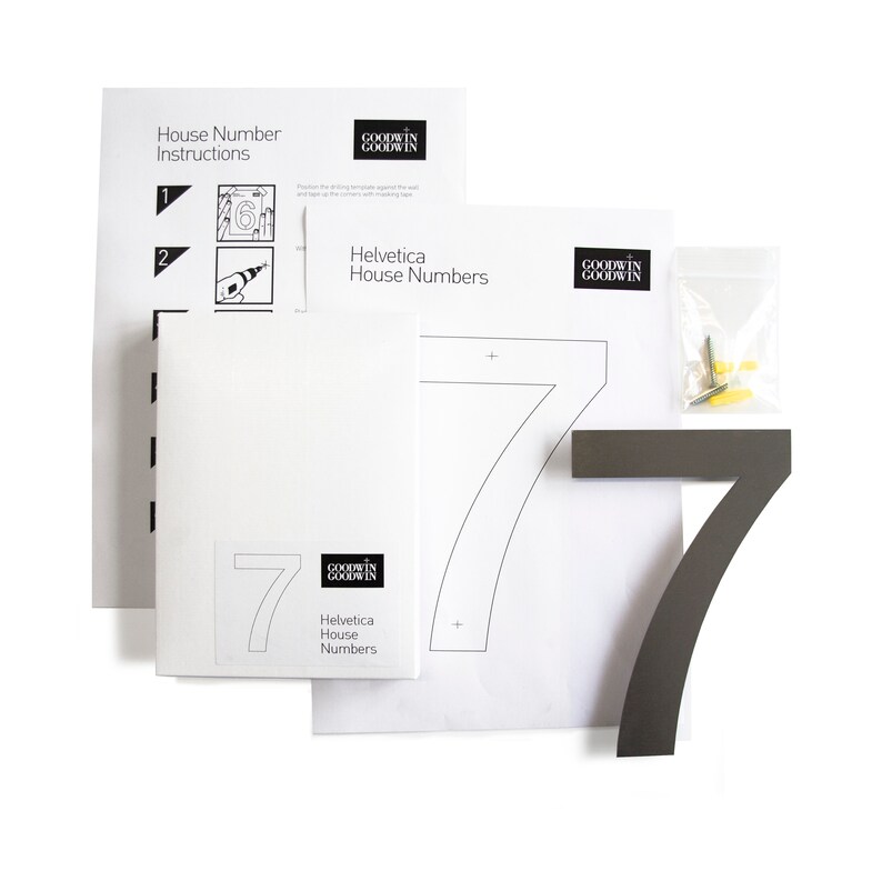 Helvetica Metal House Numbers - Etsy