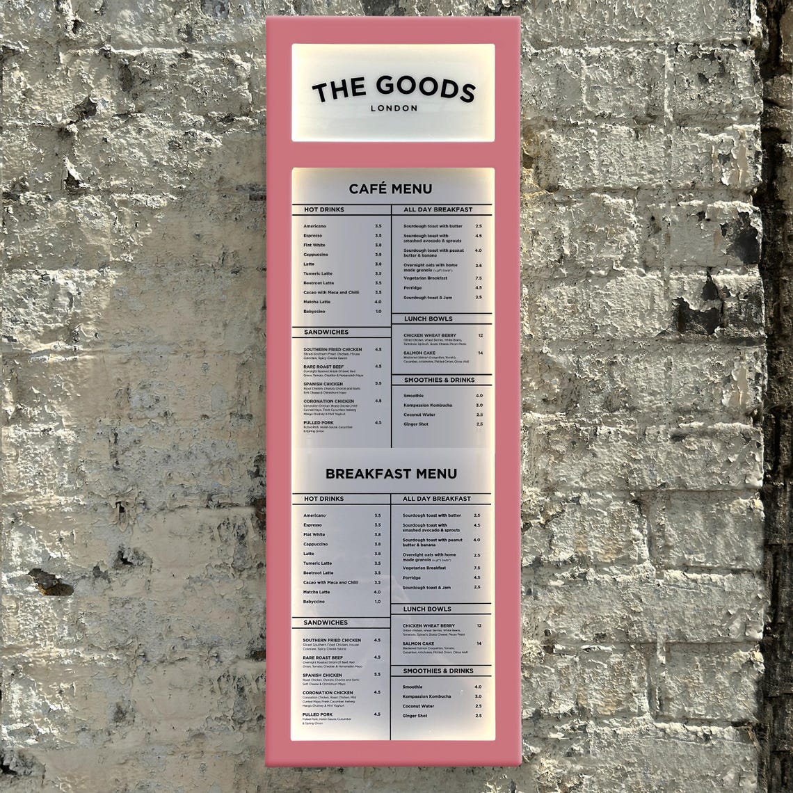 The Streatham' - Branded Exterior Menu Box - Any RAL Colour! (2x A4 ...